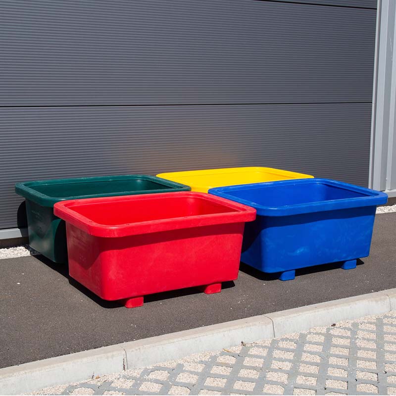 Colored plastic tubs store