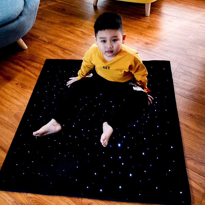 Rechargable Sensory Fibre Optic Sparkle Rug 100cm | Multi-Sensory ...